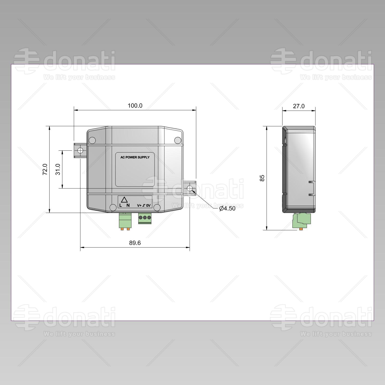 MEMCO C100 PSU - Battery-backed PSU 12 Vdc for Memco C100 | Donati