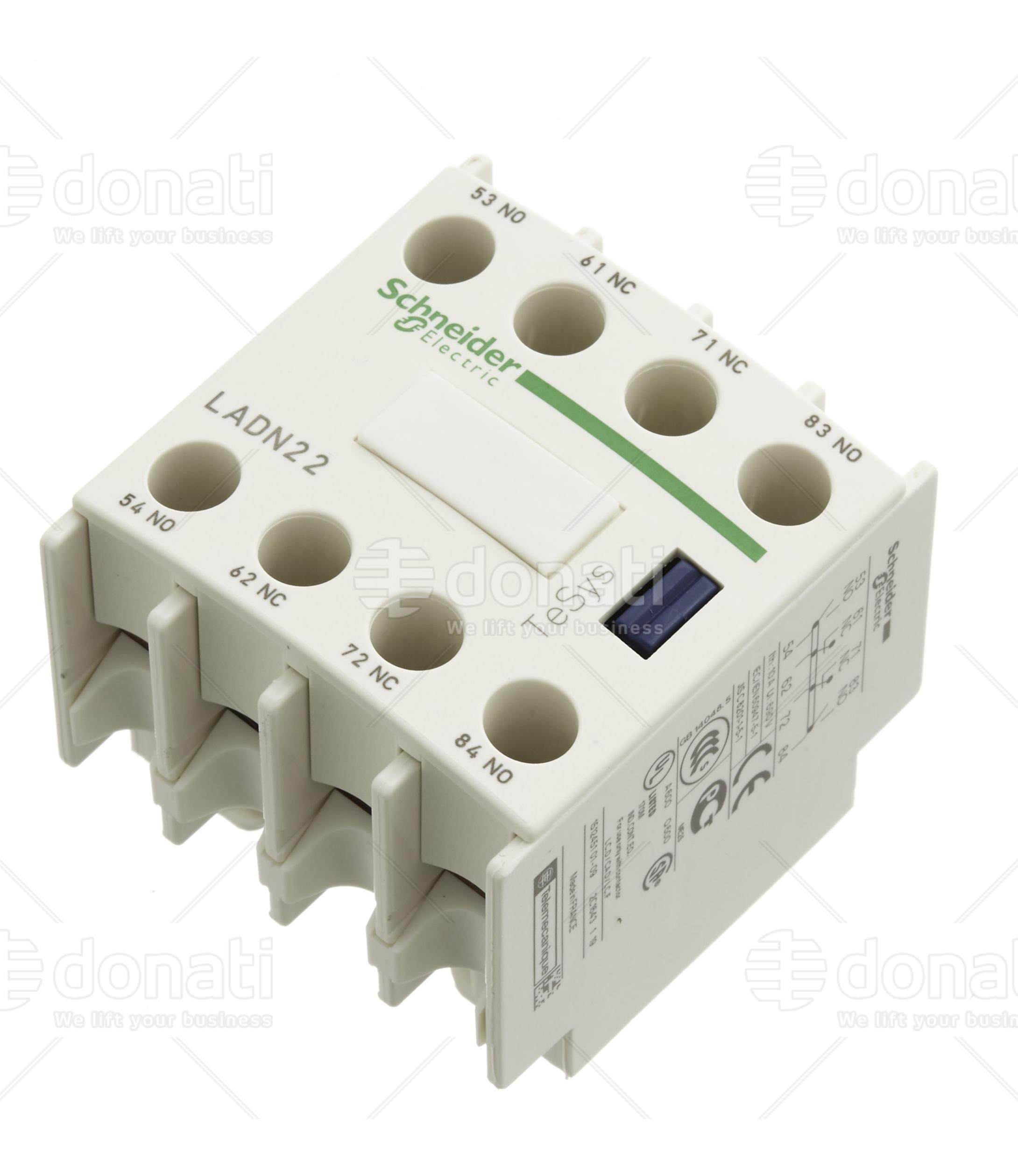 SCHNEIDER LADN04 - Auxiliary contacts block TeSys - front contacts 4NC ...