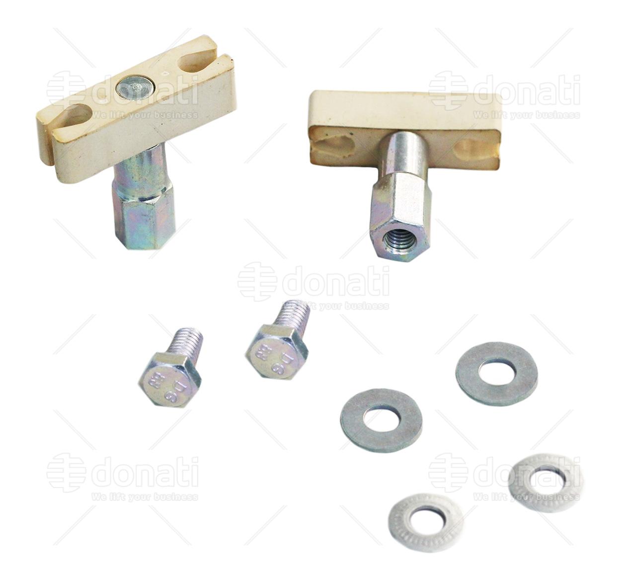 FERMATOR AGH-08P000000 - Kit of 2 door guide shoe L=16 mm, plus type | Donati